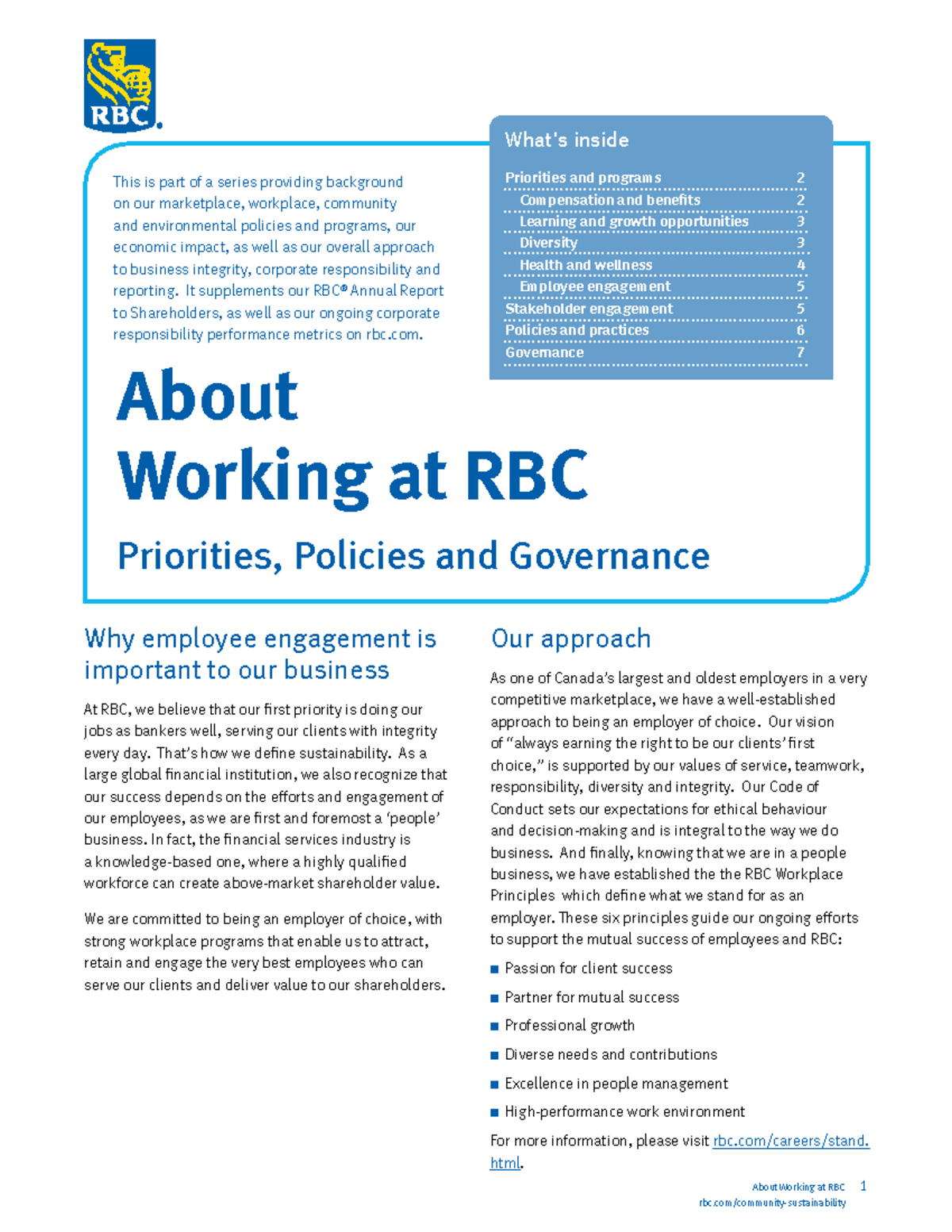 About working at rbc eng - This is part of a series providing ...