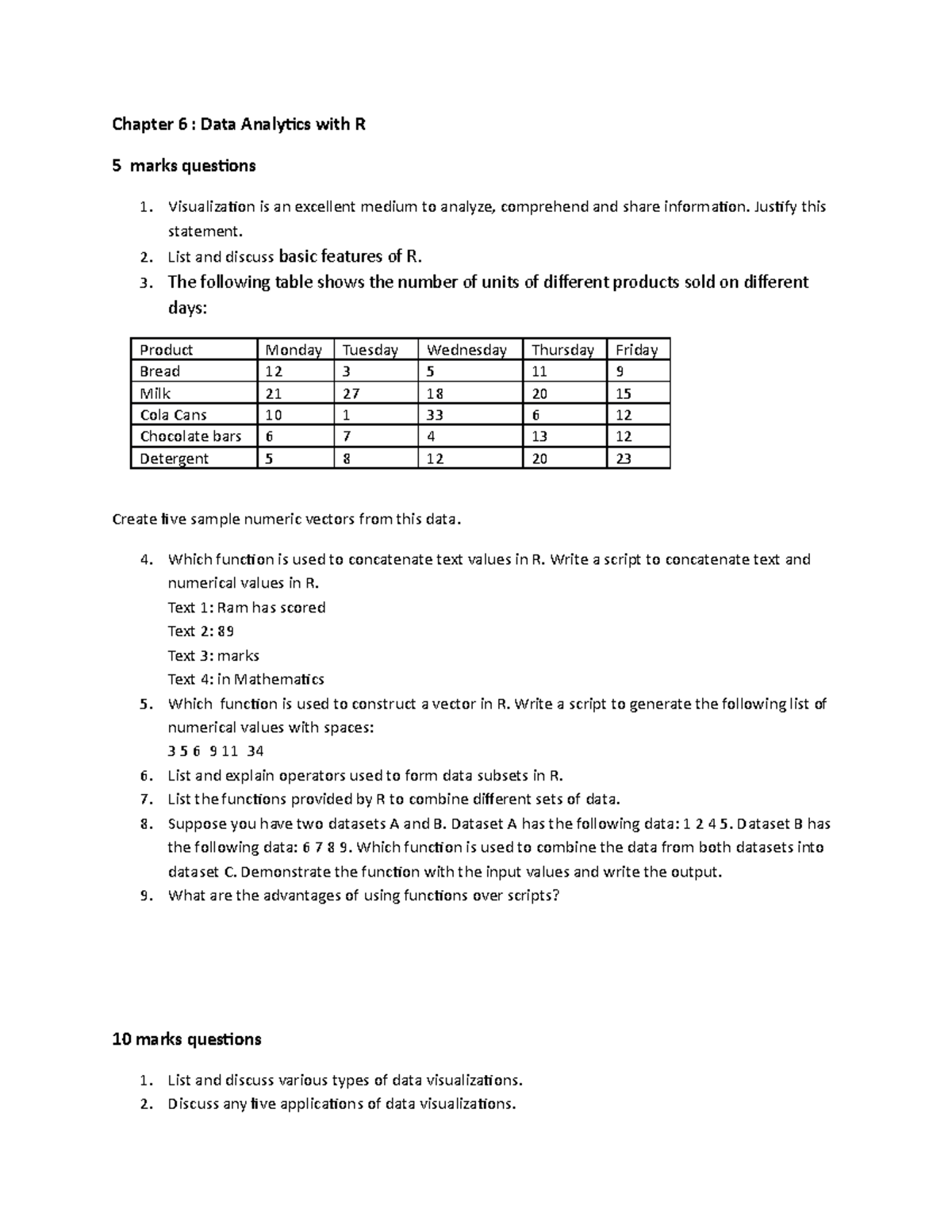 Sample questions BDA - bda note - Chapter 6 : Data Analytics with R 5 ...