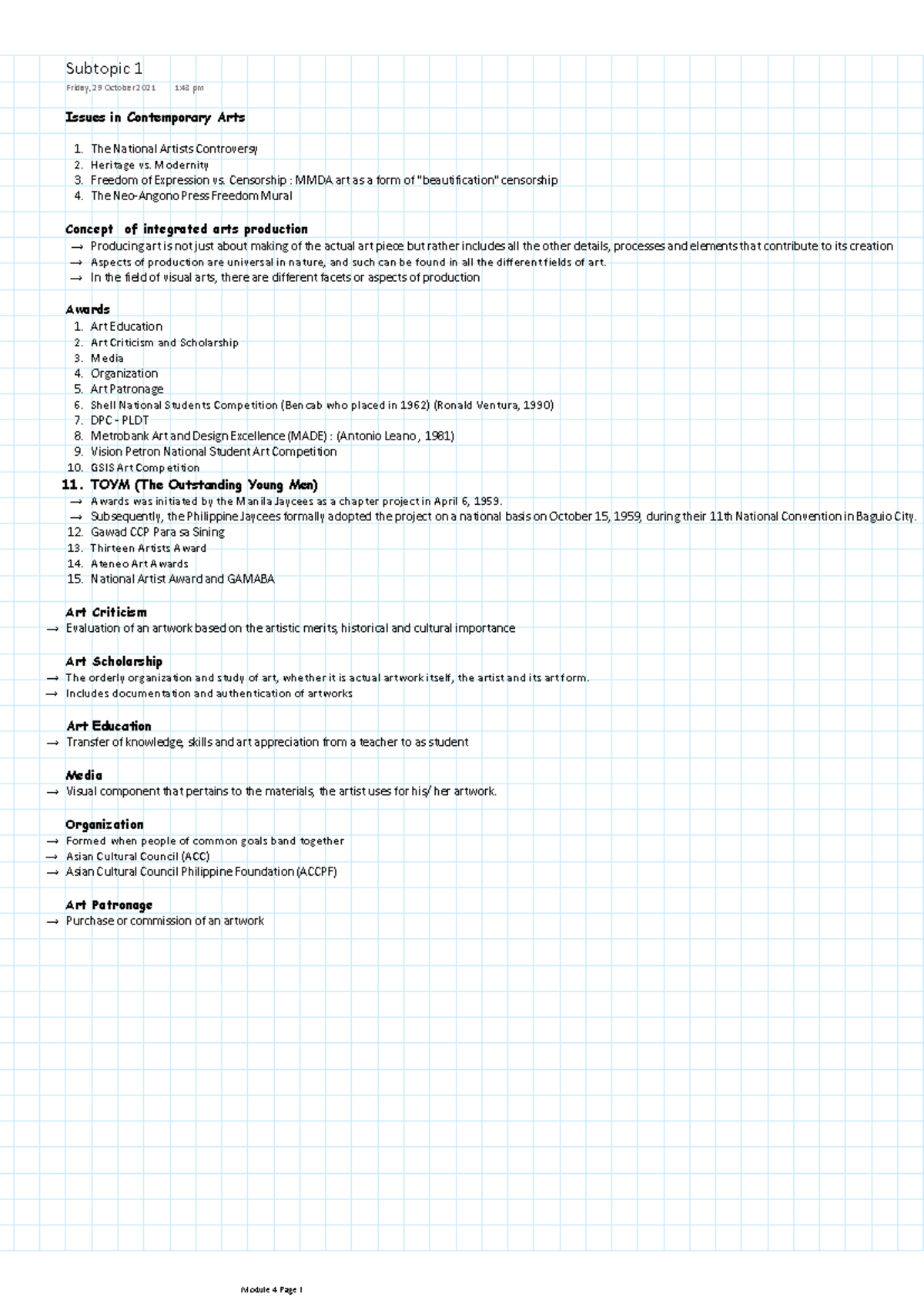 Contemporary Arts in Philippine Region Module 4 - Issues in ...
