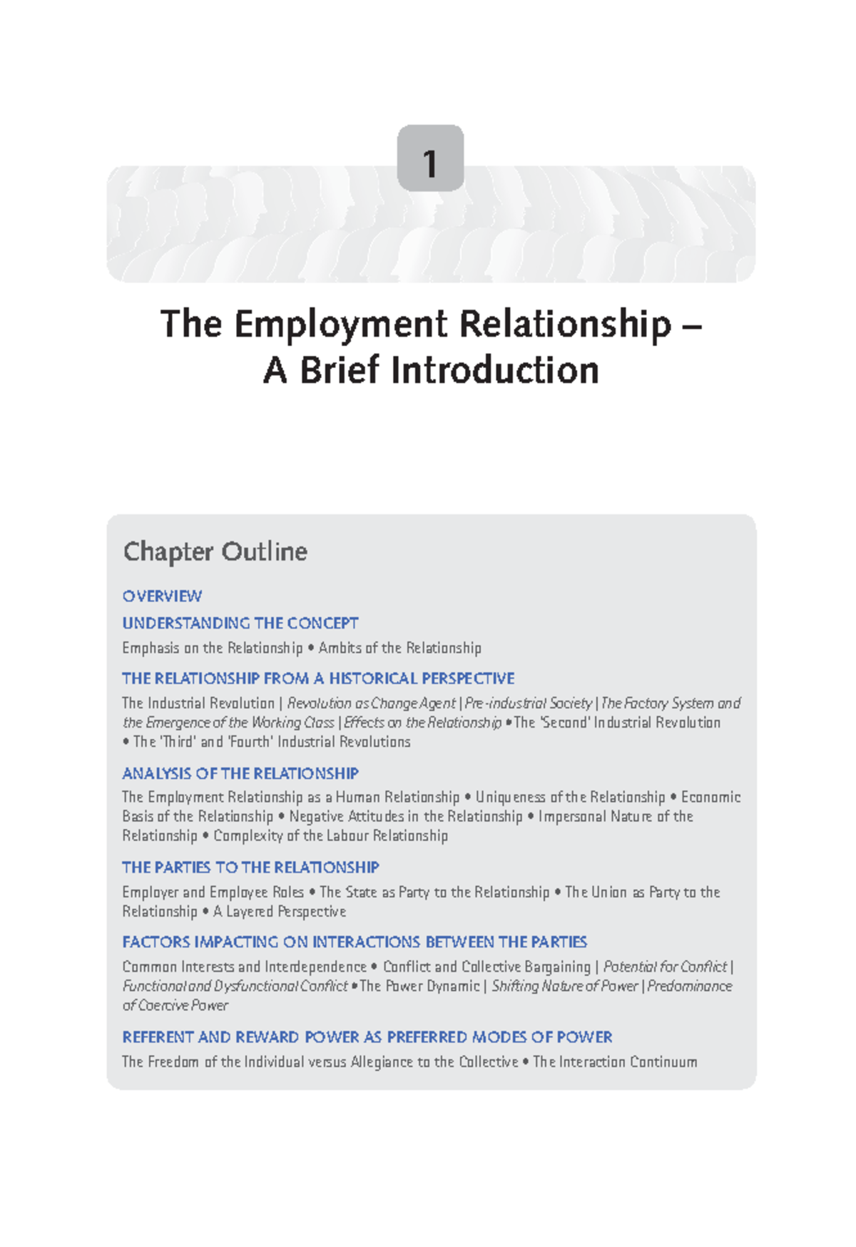 ABV 320 Chapter 1 Textbook - The Employment Relationship – A Brief ...
