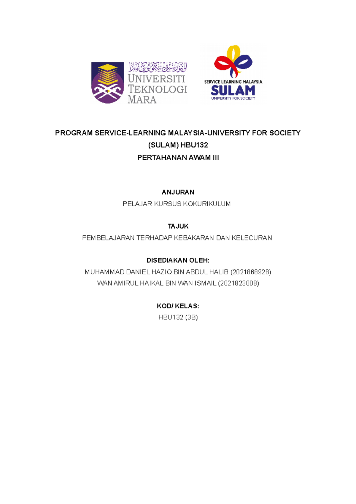 Sulam - aaa - PROGRAM SERVICE-LEARNING MALAYSIA-UNIVERSITY FOR SOCIETY ...