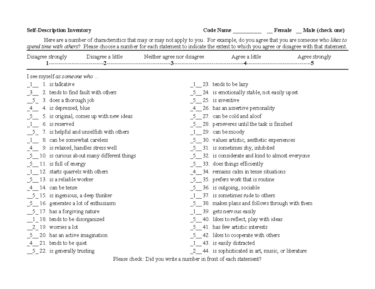 Big Five Inventory.doc 1 - Self-Description Inventory Code Name ...