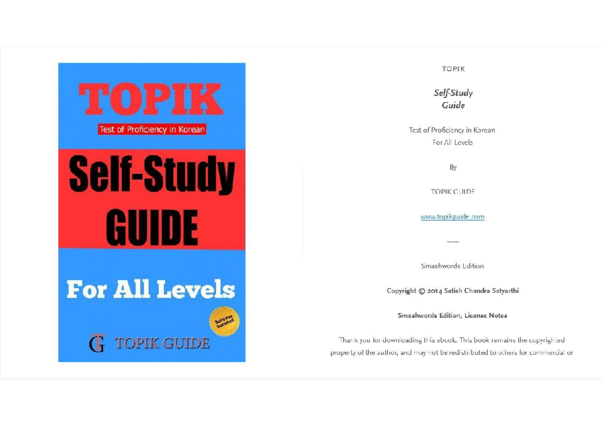 Topik Self-study guide for all levels - TOPIK TOPIK Guide Test of ...