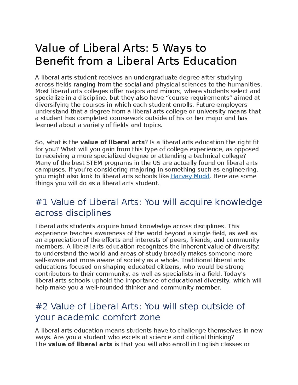 5 liberal - note - Value of Liberal Arts: 5 Ways to Benefit from a ...