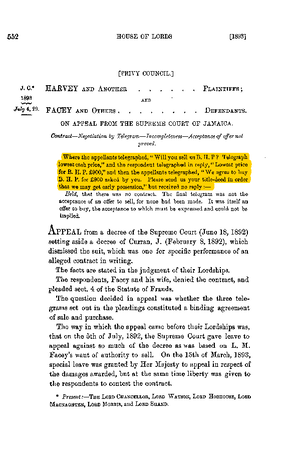Adams and Others v Lindsell and Another - 250 ADAMS V. LINDSELL 1 B ...