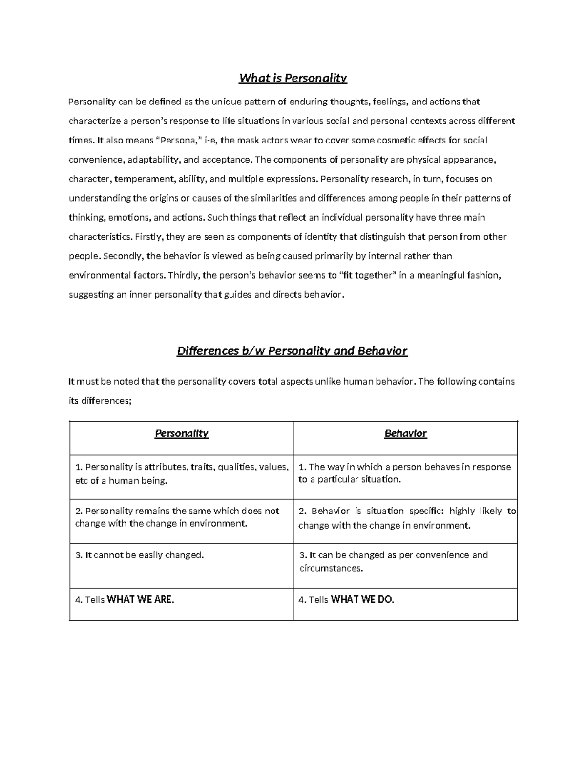 What is personality - What is Personality Personality can be defined as ...