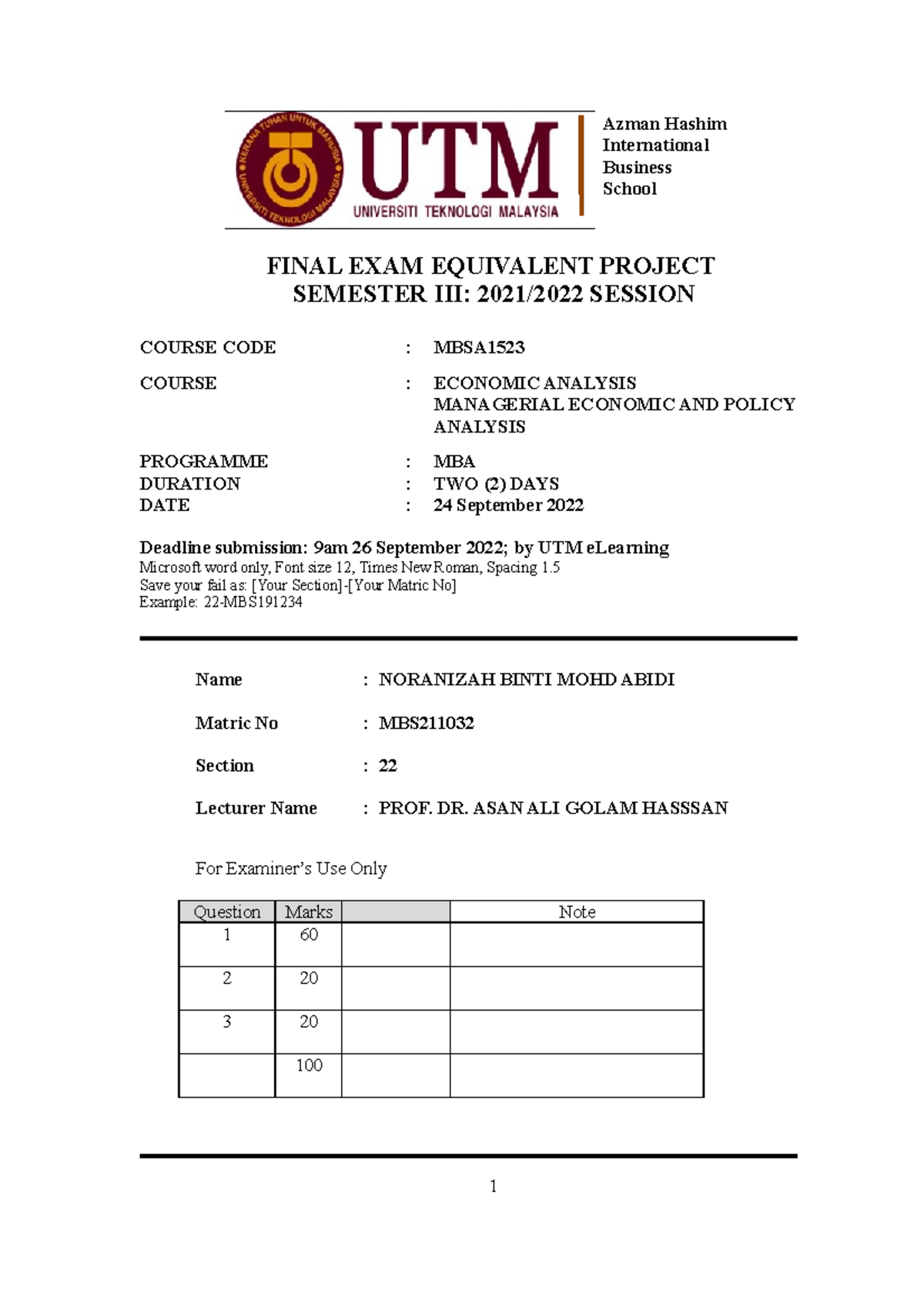 22-MBS211032 - abcd - Azman Hashim International Business School FINAL ...