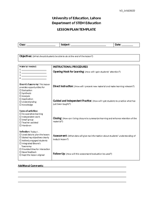 Urdu lesson plan - V2_14102022 University of Education, Lahore ...