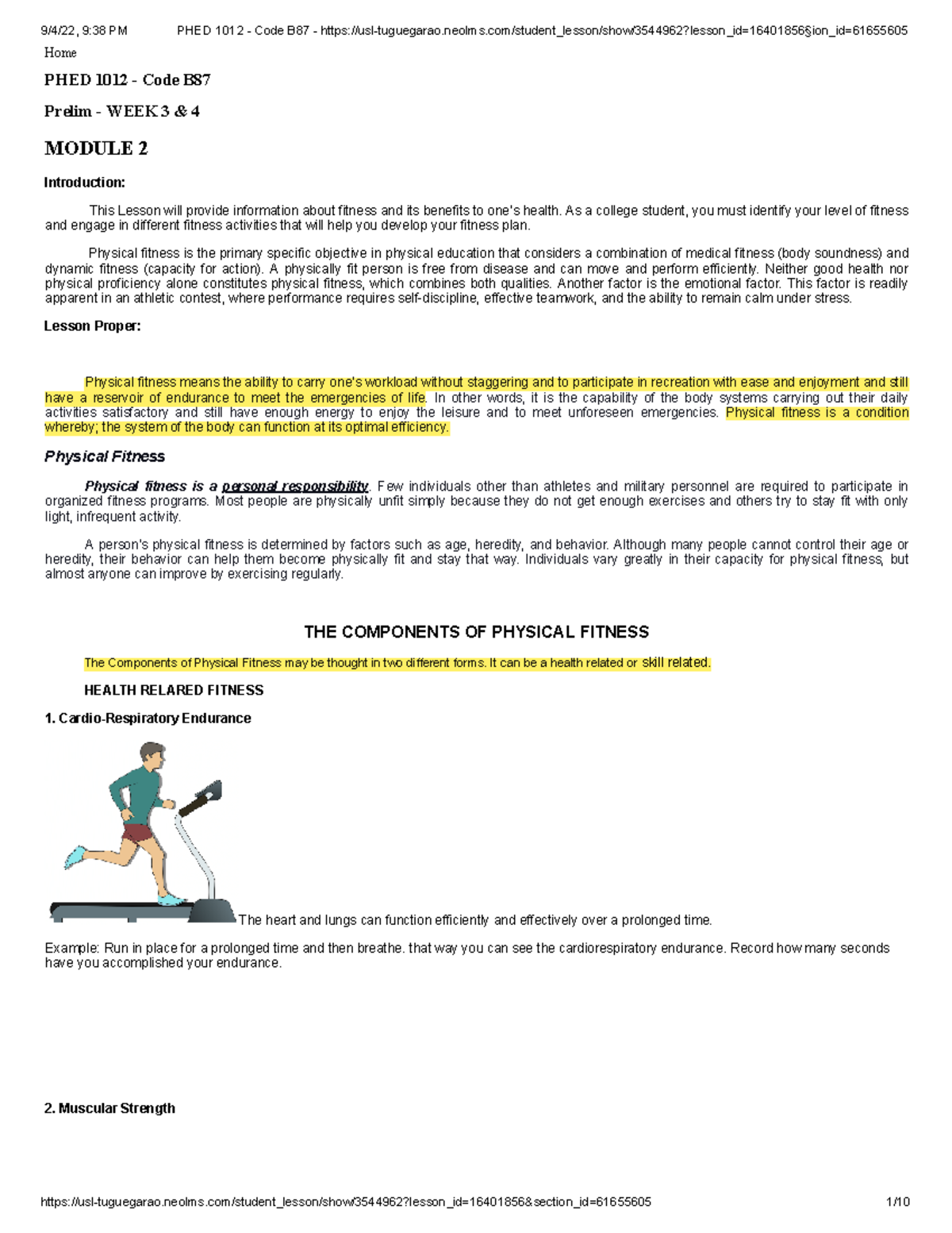 PHED2 - adsdav d - Home PHED 1012 - Code B Prelim - WEEK 3 & 4 MODULE 2 ...