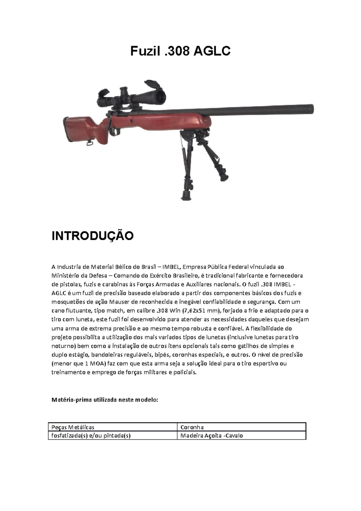 AGLC- Catalogo DE ARMA PM - Fuzil .308 AGLC INTRODUÇÃO A Industria de ...
