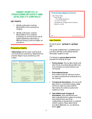 Notes AIS615 - CHAPTER 10: CONTROL AND ACCOUNTING INFORMATION SYSTEM ...