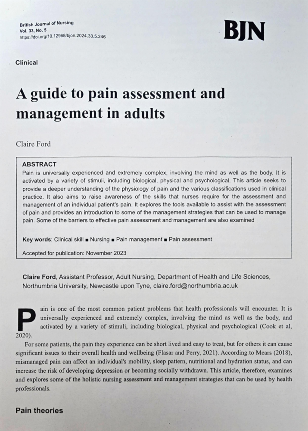 Paper 2 - Risk management and positive risk taking - British Journal of ...