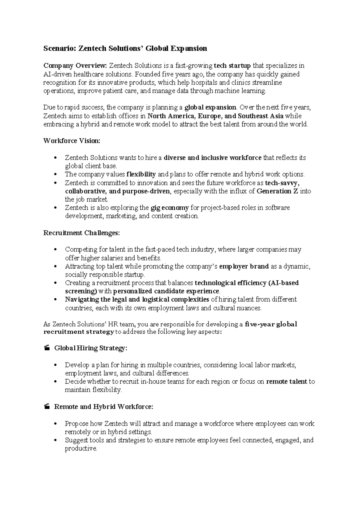 Scenario building - Case study on staffing and planning - Scenario ...