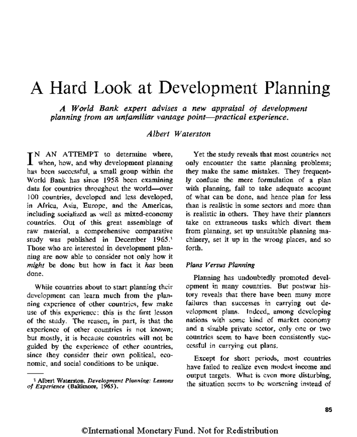 022 article A001 en - A Hard Look at Development Planning A World Bank ...