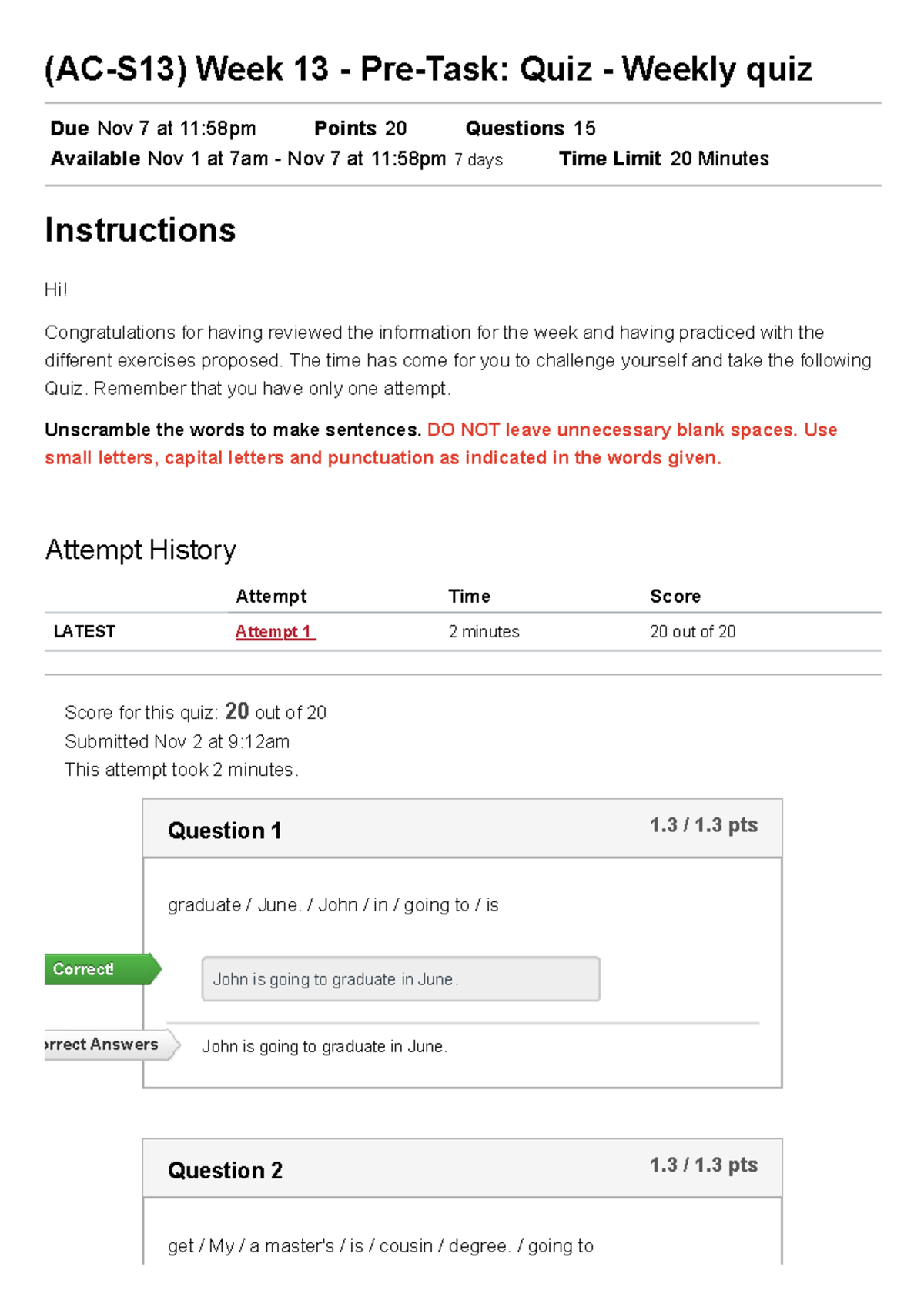 Week 13 - Pre-Task Quiz - Weekly quiz Ingles IV - (AC-S13) Week 13 ...