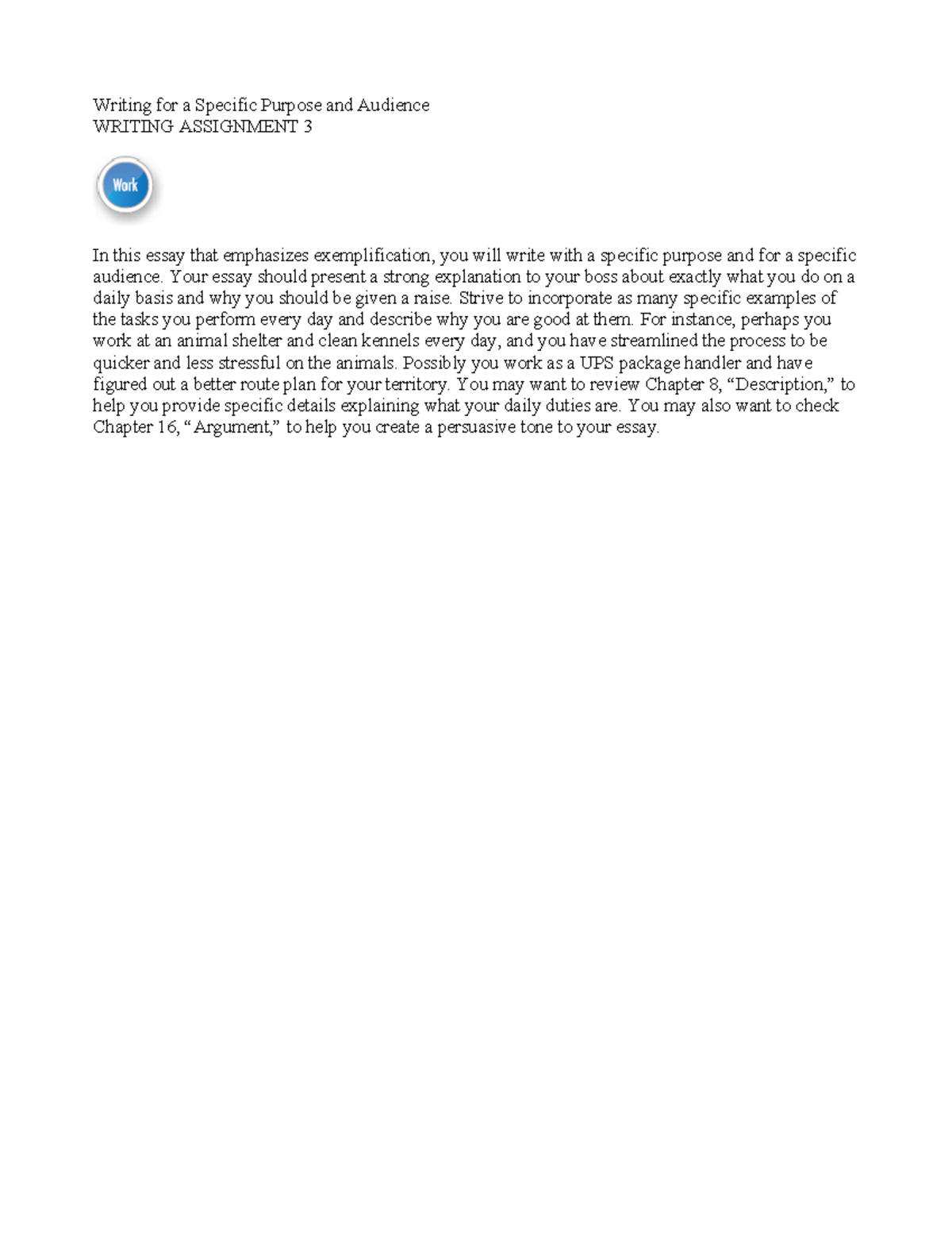 Writing for a Specific Purpose and Audeince - Writing for a Specific ...