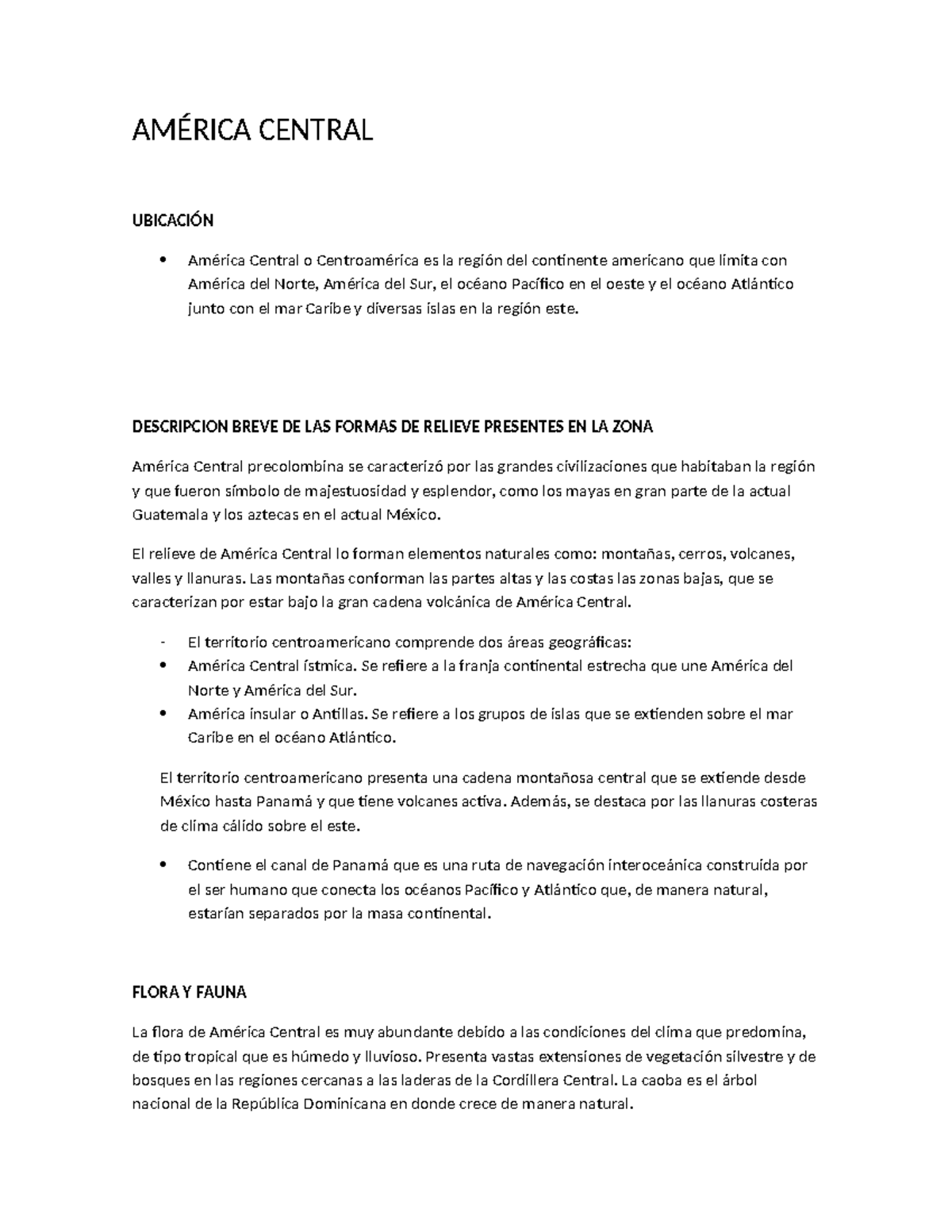 América Central - guía desarrollo - AMÉRICA CENTRAL UBICACIÓN América ...