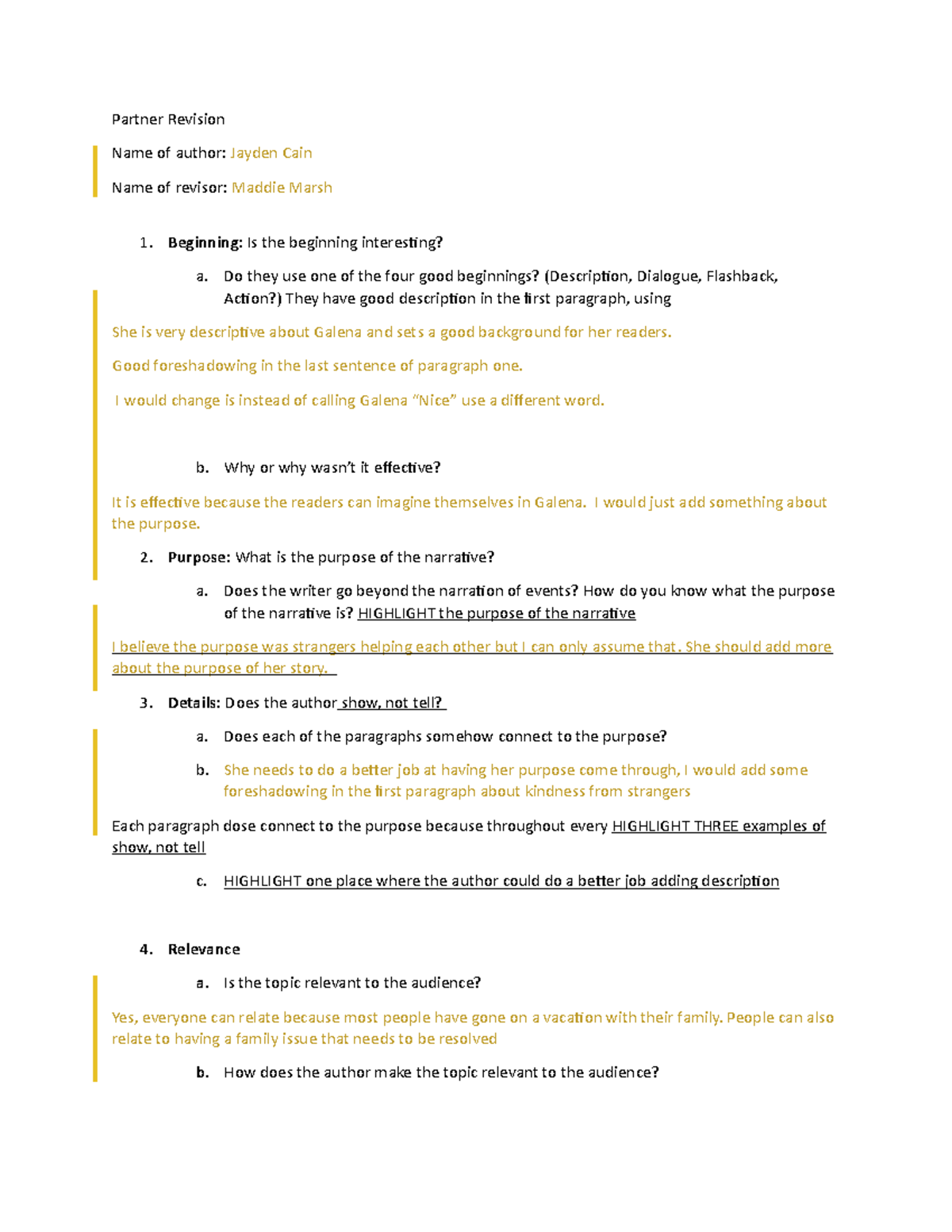 Partner Revision - why - Partner Revision Name of author: Jayden Cain ...