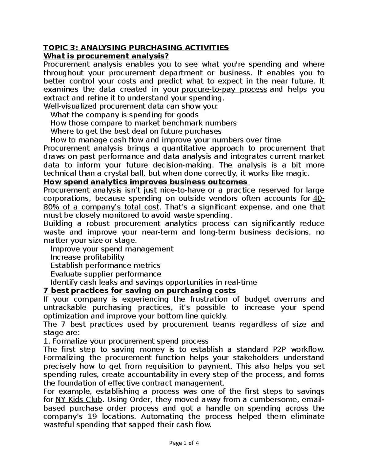 Topic 3 Analysing Purchasing Activities - TOPIC 3: ANALYSING PURCHASING ...