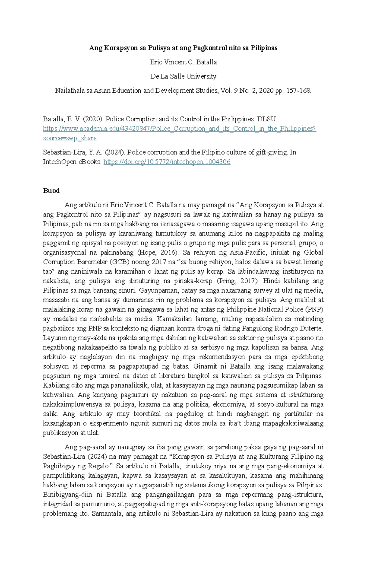 Korapsyon-sa-Pulisya - Ang Korapsyon sa Pulisya at ang Pagkontrol nito ...