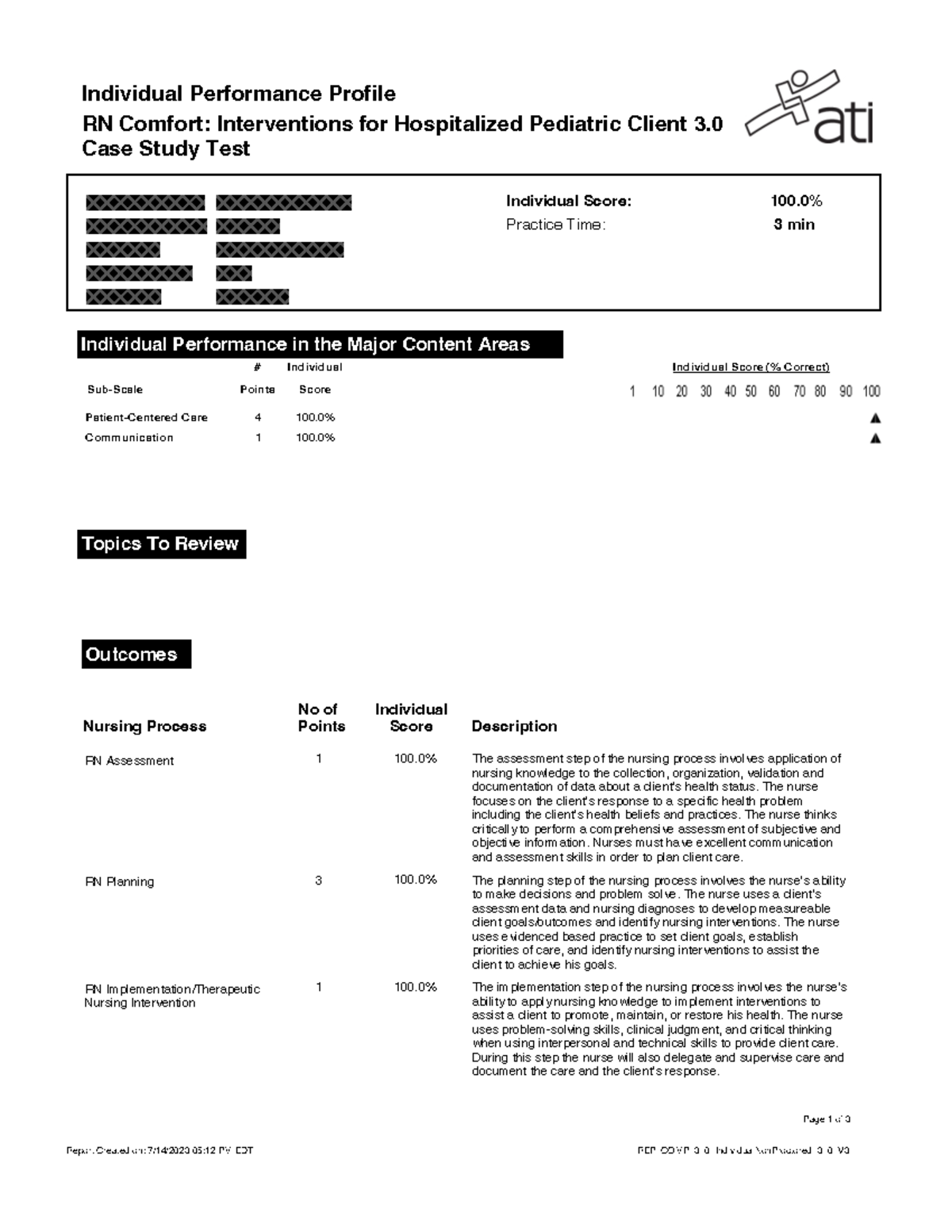 Report (33) - homework - Individual Performance Profile RN Comfort ...