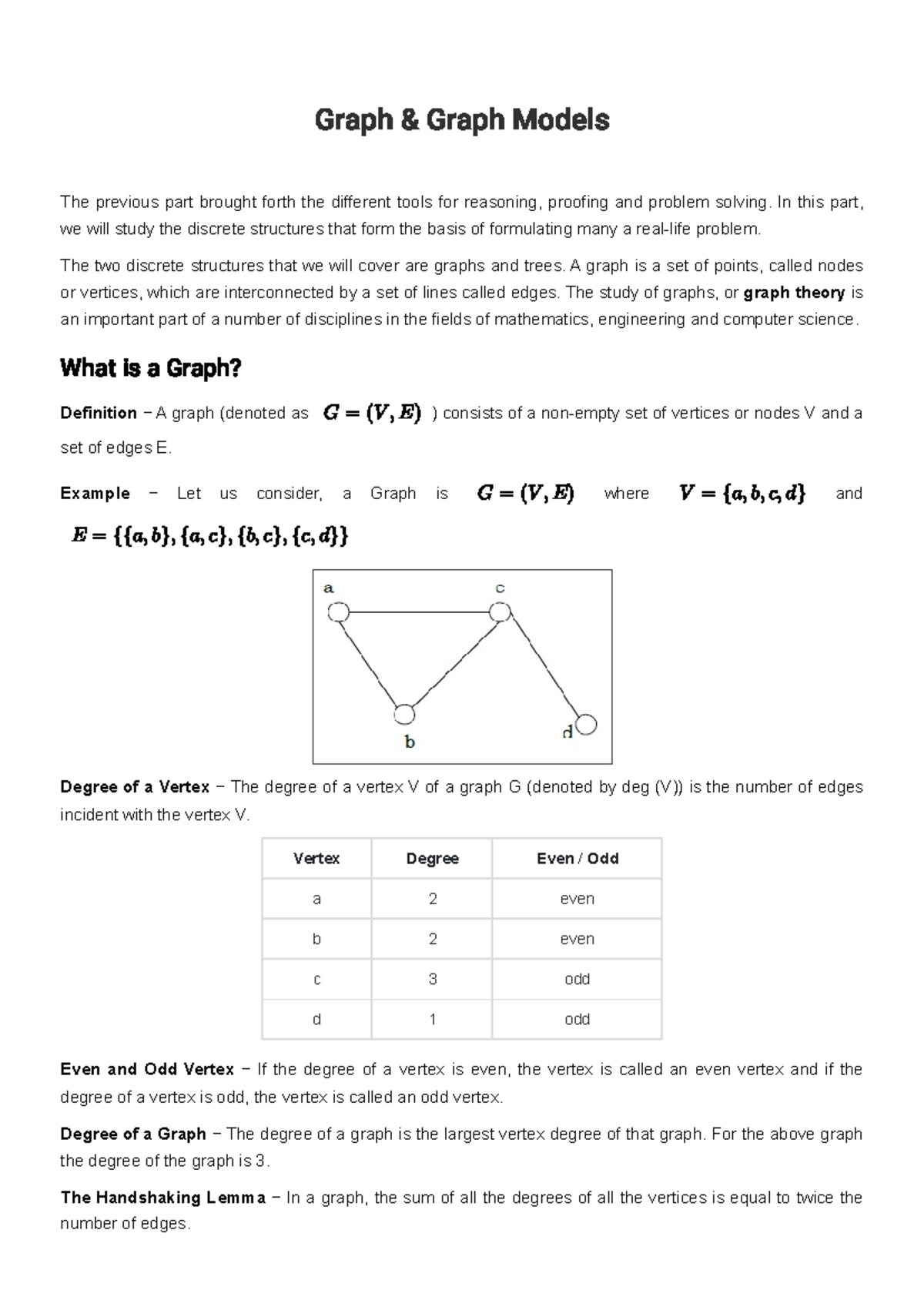 Graph And Graph Models Graph And Graph Models The Previous Part Brought Forth The Different Tools