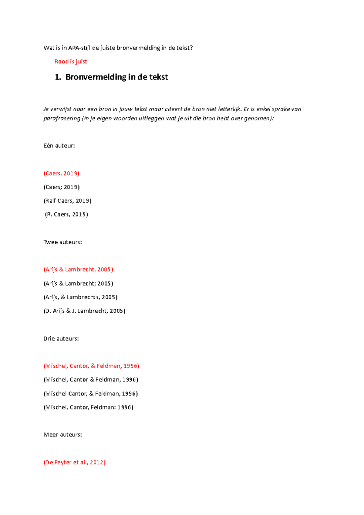 APA voorbeelden - Wat is in APA-stijl de juiste bronvermelding in de ...