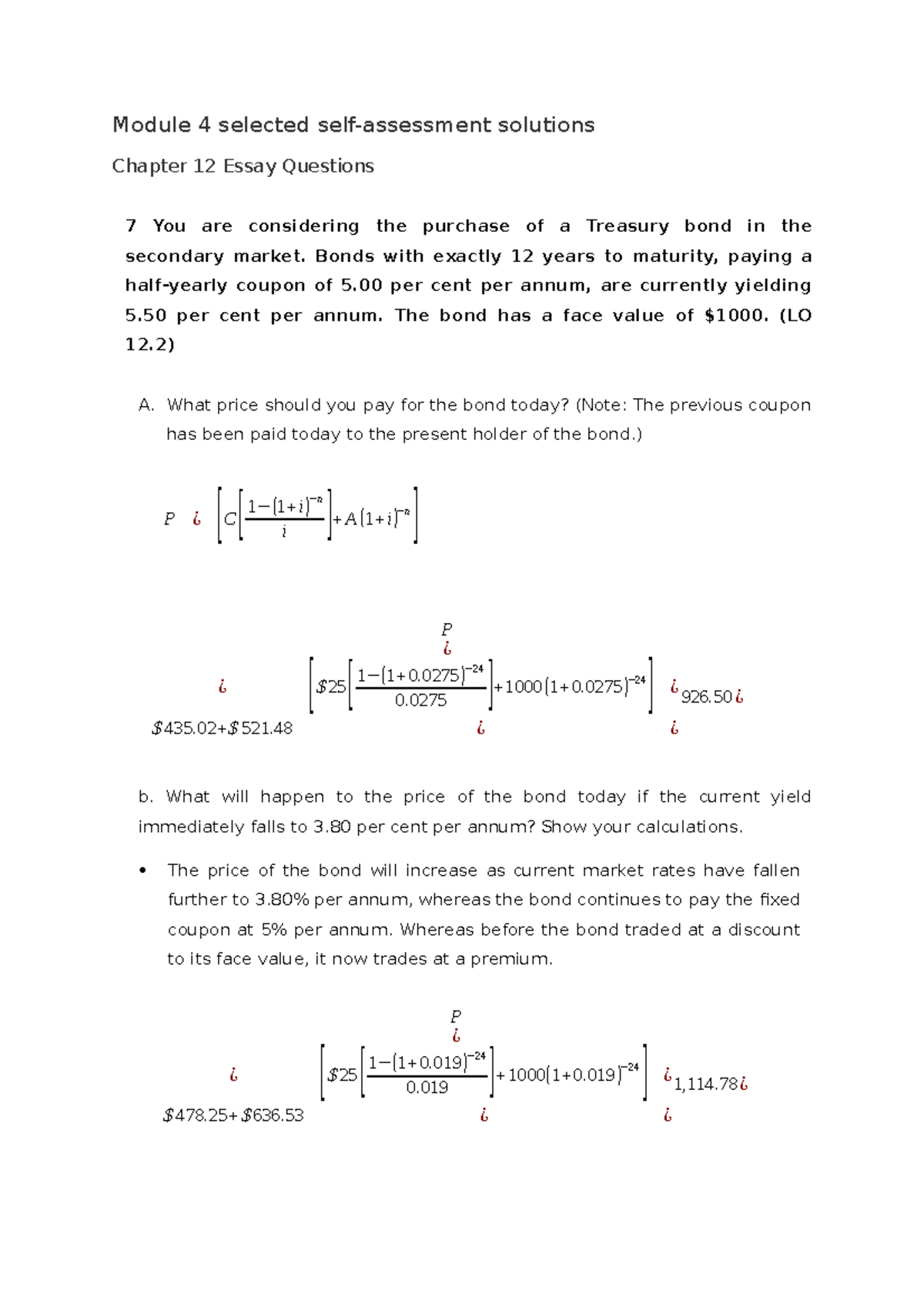 Module 4 selected self-assessment solutions - Module 4 selected self-assessment solutions ...