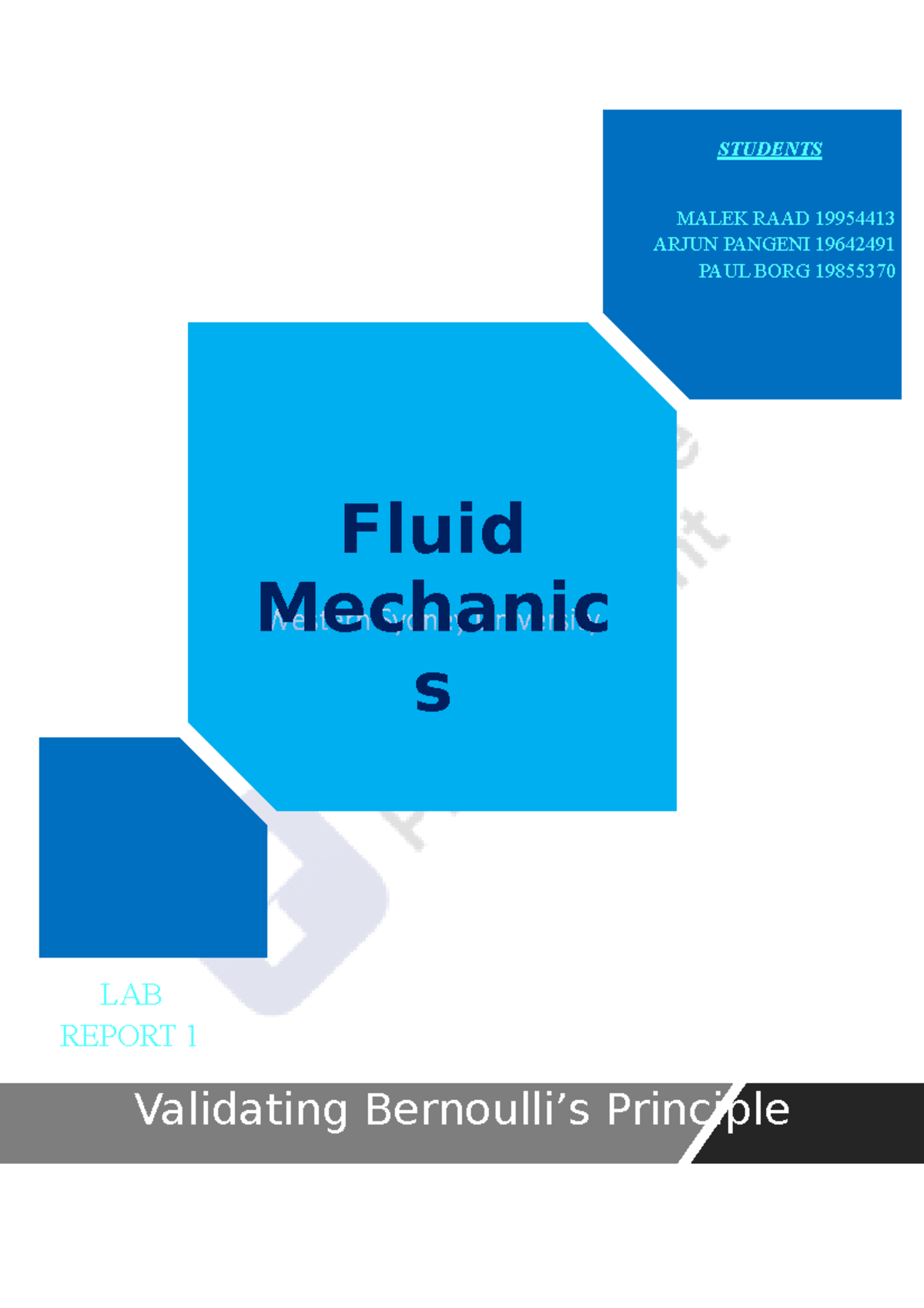 Fluid Reports for practical 1 and 2 - Validating Bernoulli’s Principle ...