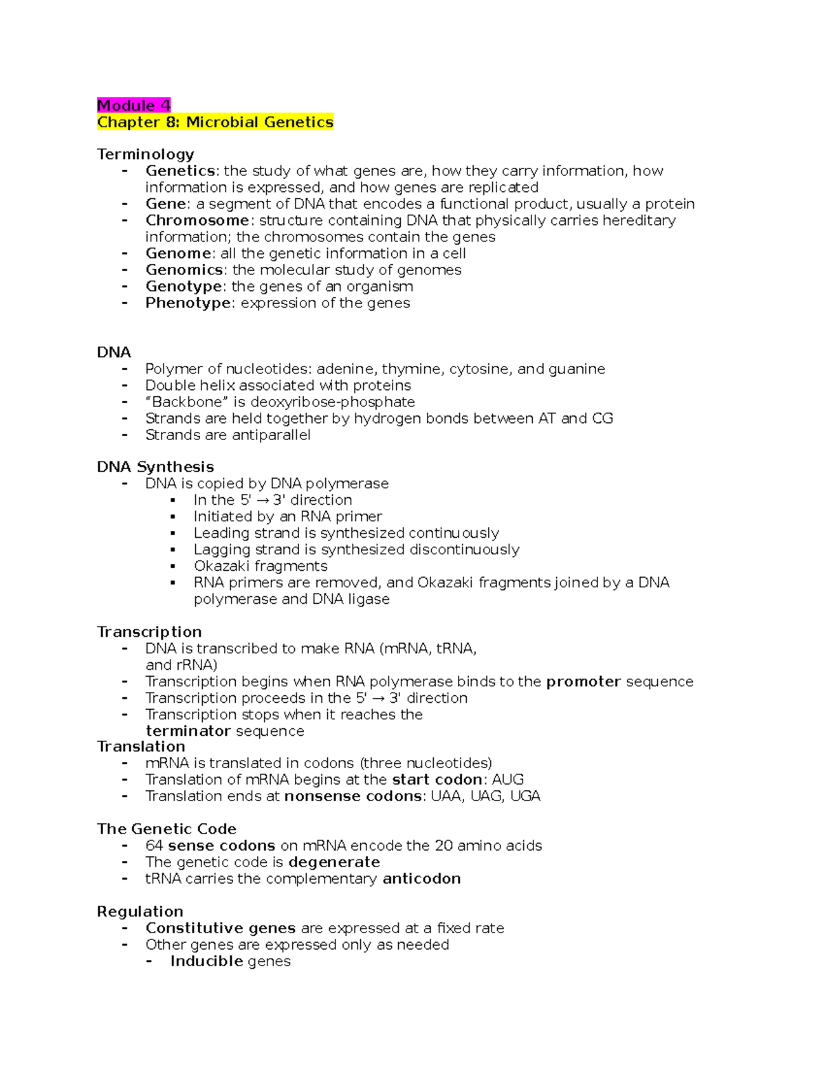 Microbiology exam 2 - Lecture notes all - Module 4 Chapter 8: Microbial ...