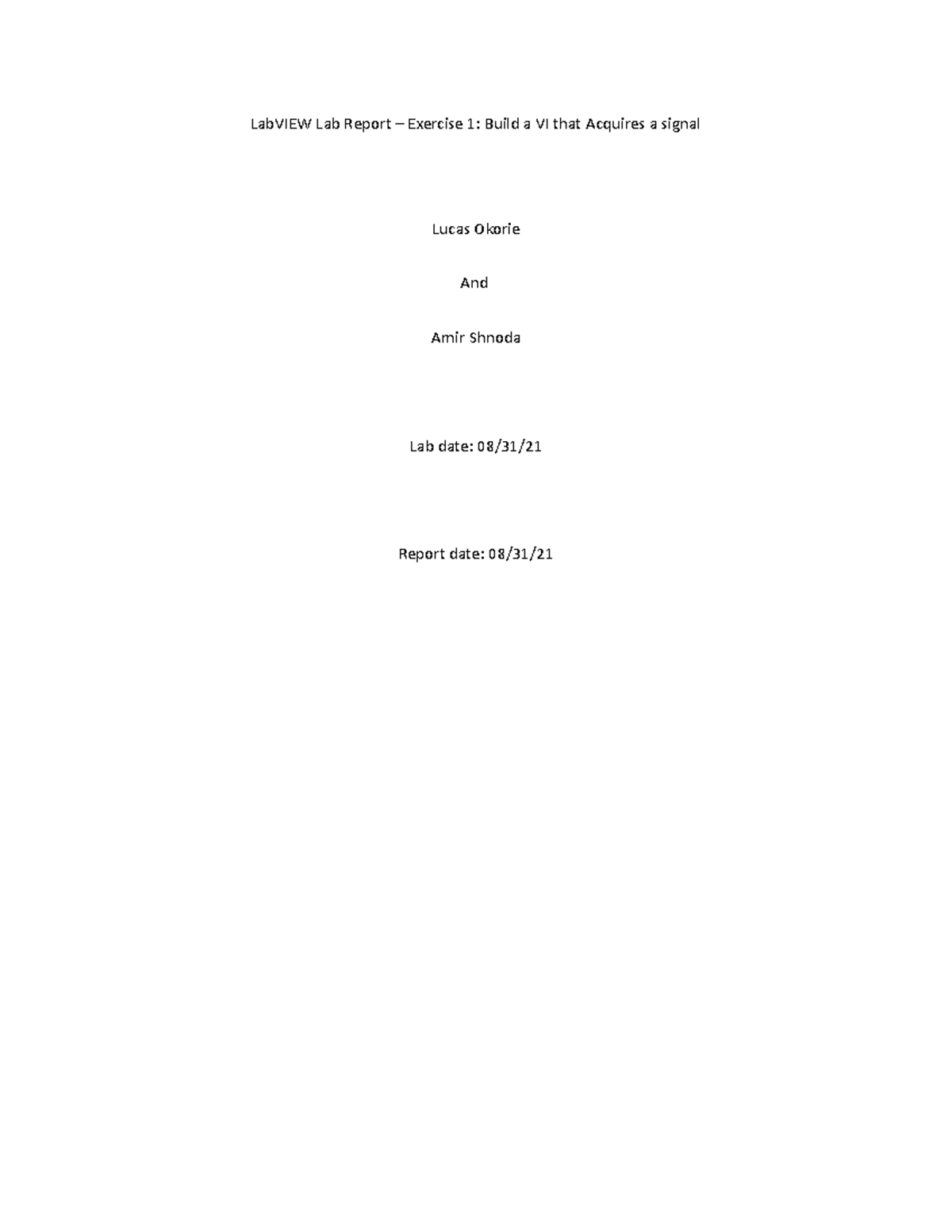 Lab report 1 Ens 136 - Nothing - LabVIEW Lab Report – Exercise 1: Build ...