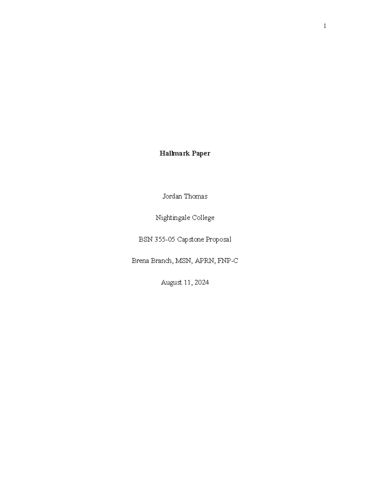 capstone proposal hallmark final - Hallmark Paper Jordan Thomas ...