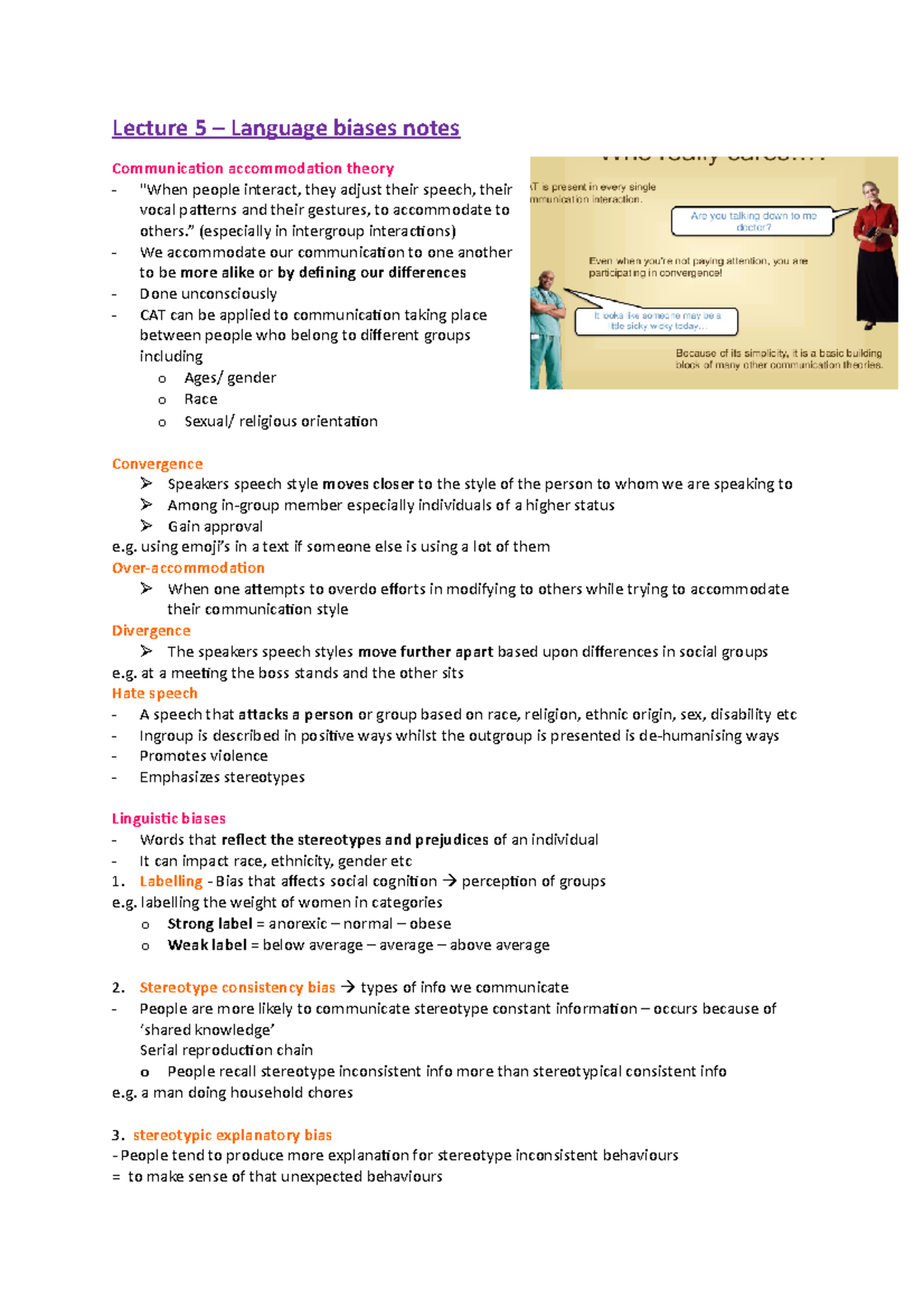 Lecture 5 - language biases - Lecture 5 – Language biases notes ...