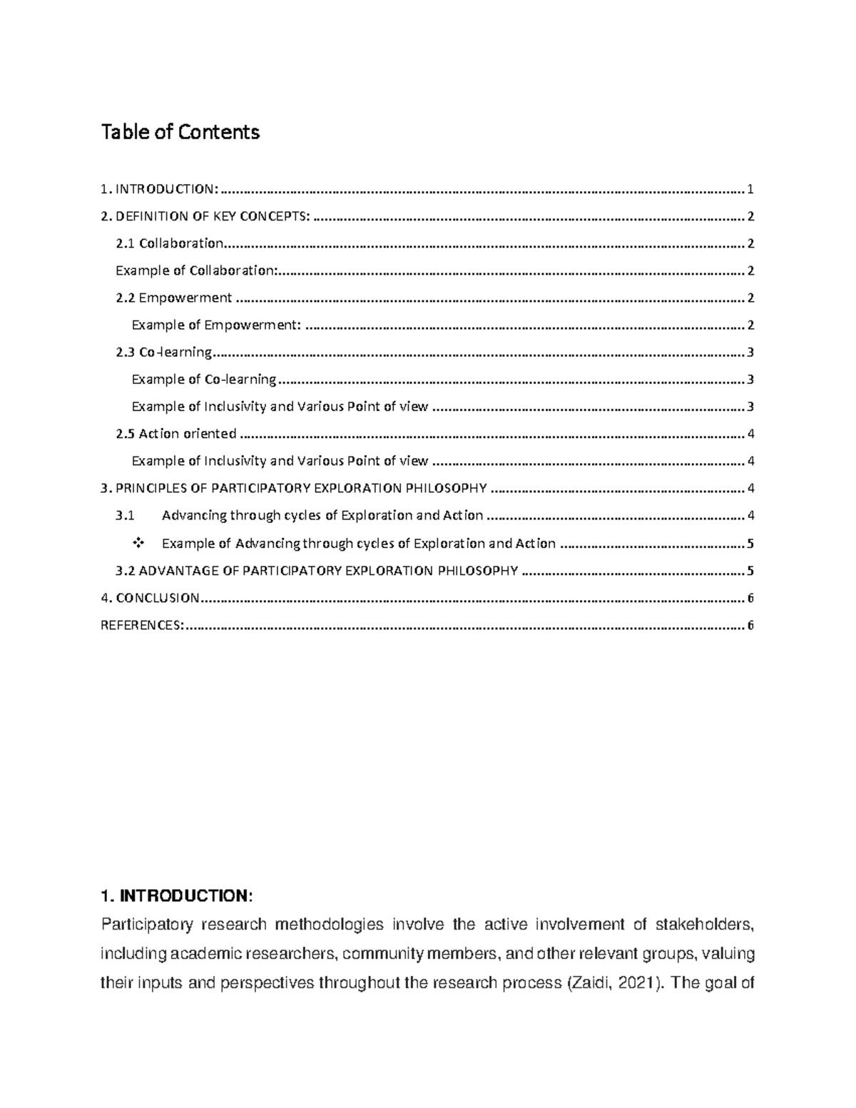 Assignment 1 of 3708 - Table of Contents 1. INTRODUCTION: Participatory ...