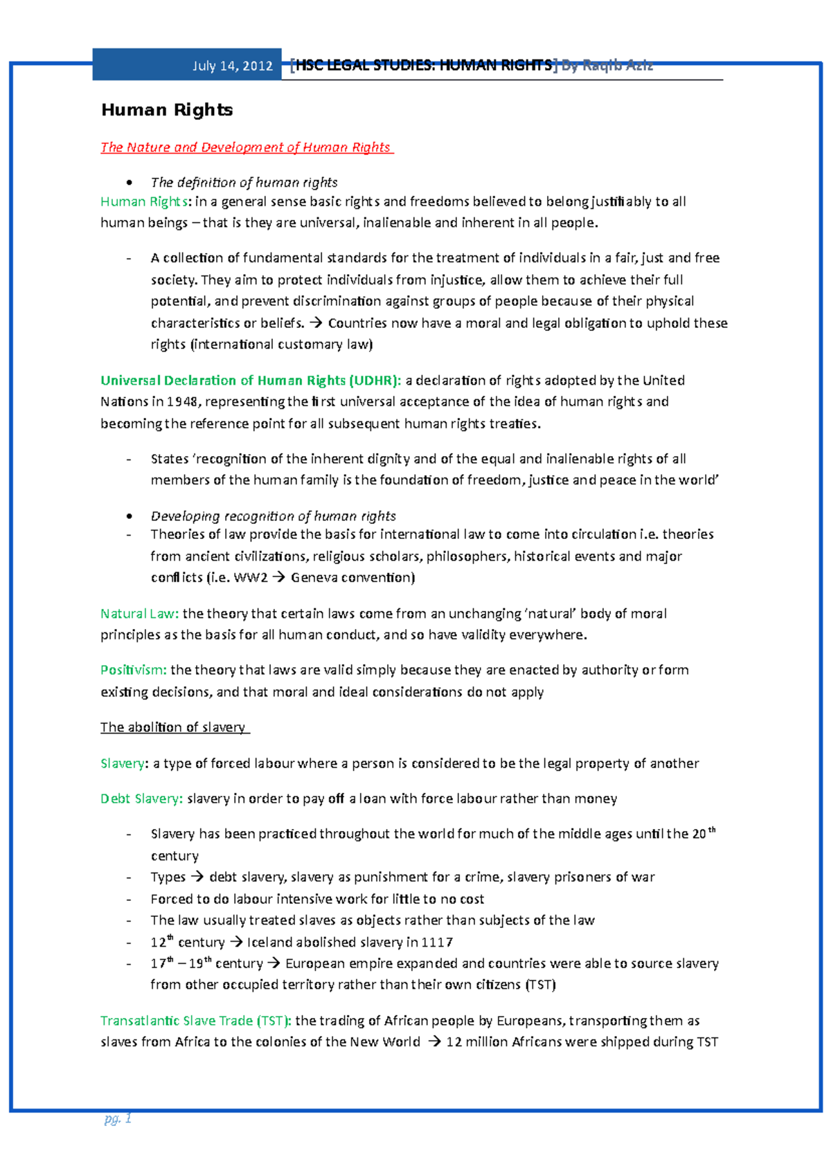 2Human Rights Notes 14.7.12 9 - Human Rights The Nature and Development ...