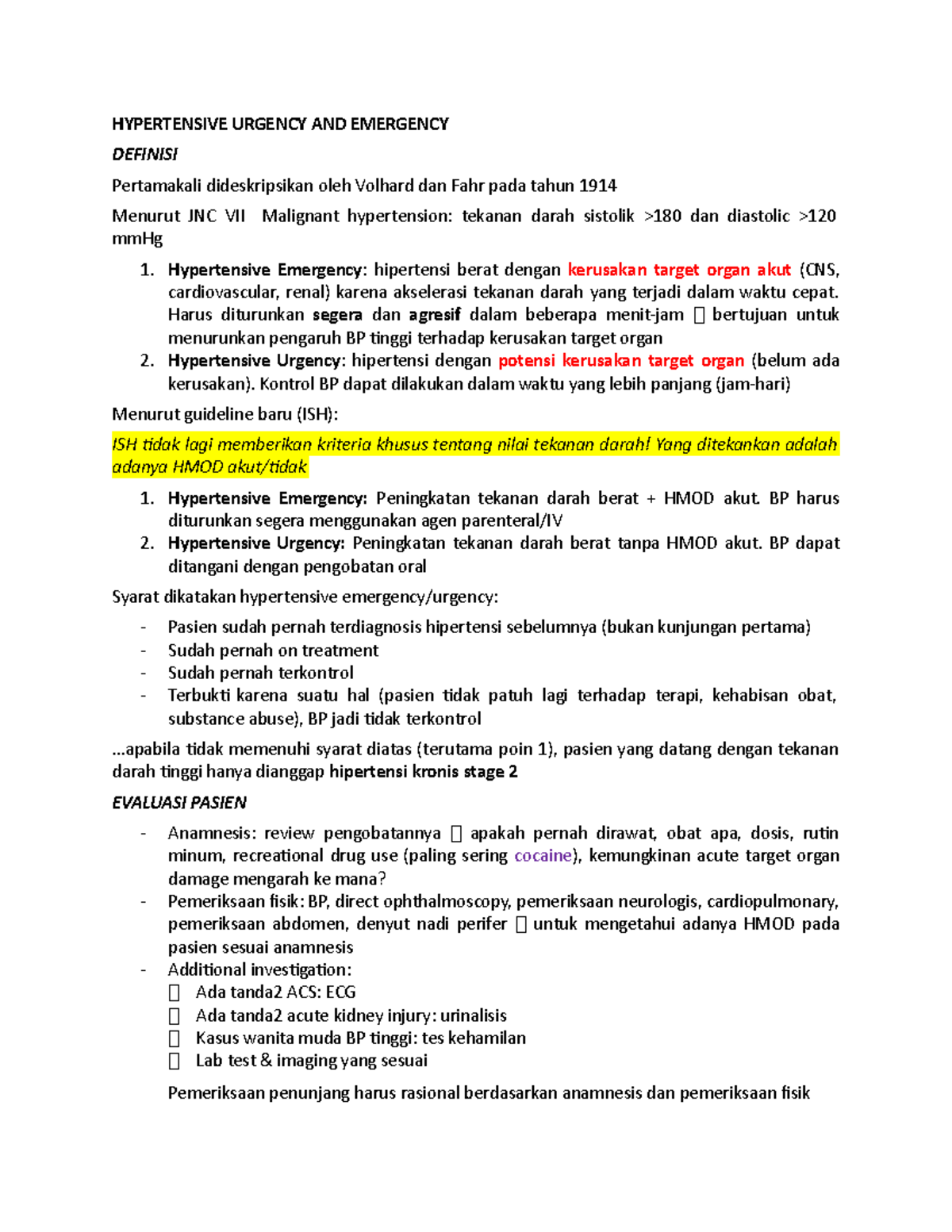 LECT 17 Hypertensive Urgency AND Emergency - HYPERTENSIVE URGENCY AND ...