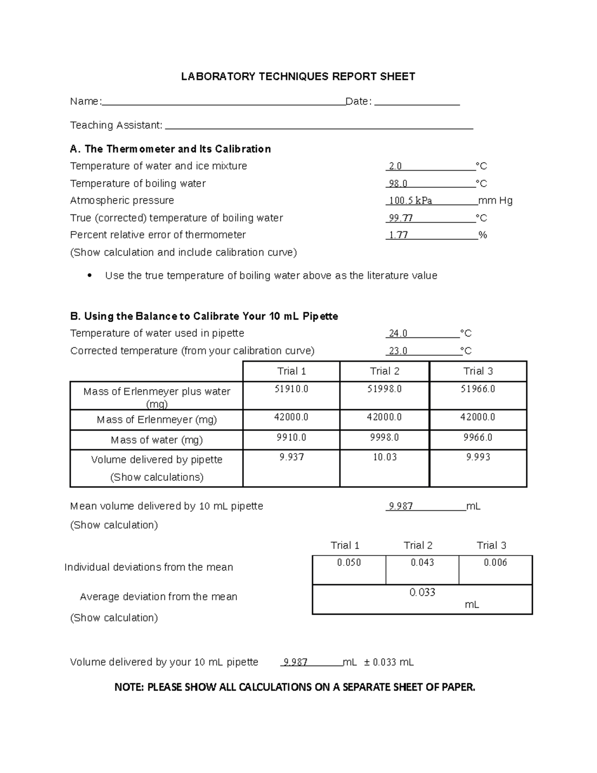 Laboratory Techniques Report Sheets S2022 - LABORATORY TECHNIQUES REPORT SHEET Name: Date ...