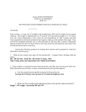 NUR 370 GI Unfolding Case Study Part1 - NUR 370 Pediatrics GI Unfolding ...