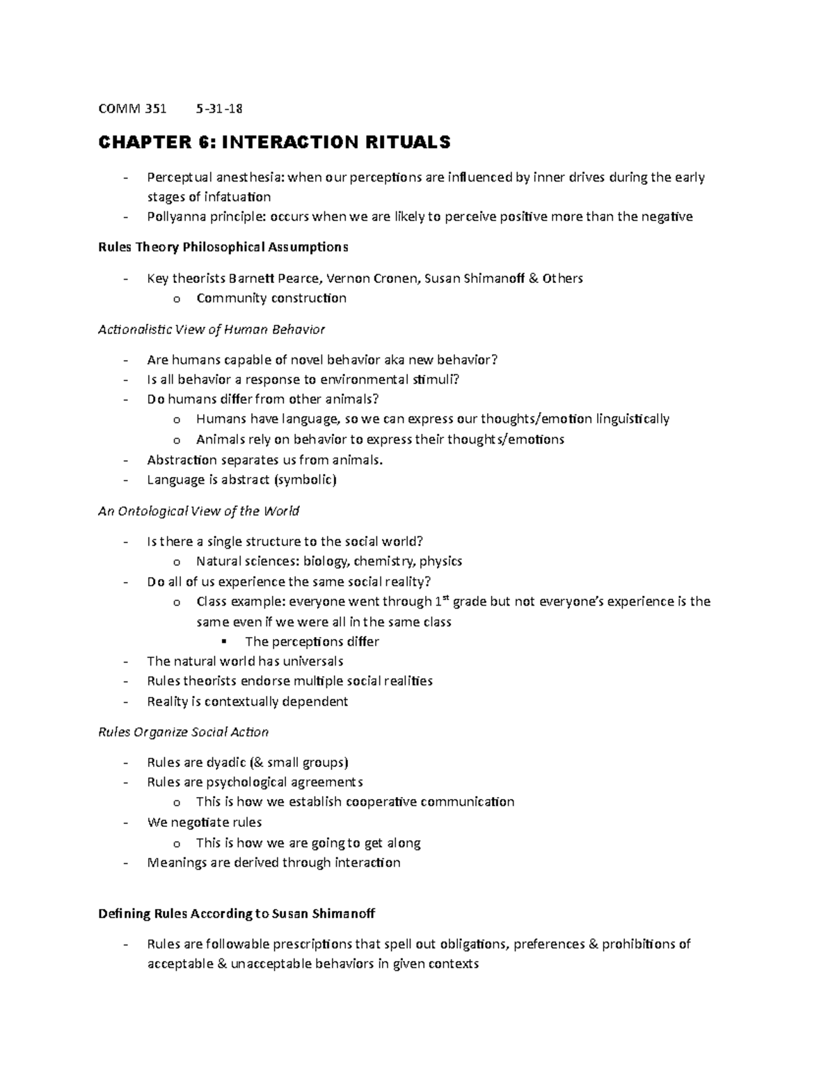 Chapter 6- Lecture Notes - COMM 351 5-31- CHAPTER 6: INTERACTION ...
