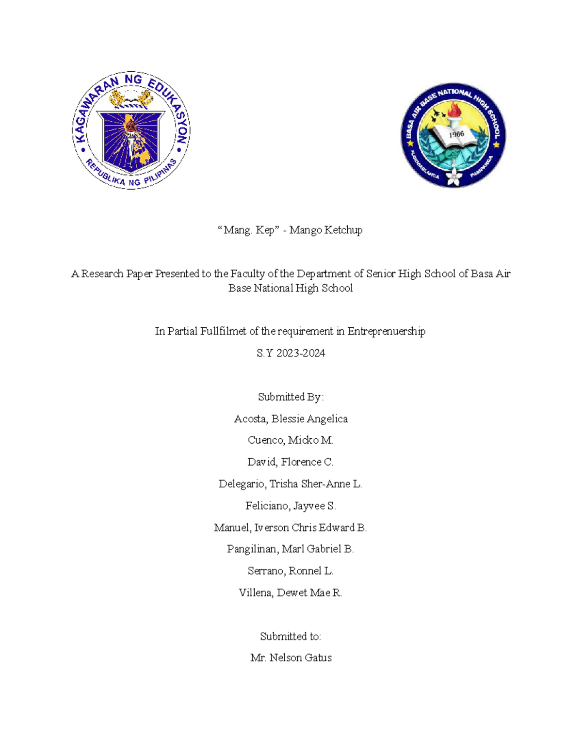 Inbound 3662433088491550558 - “Mang. Kep” - Mango Ketchup A Research ...