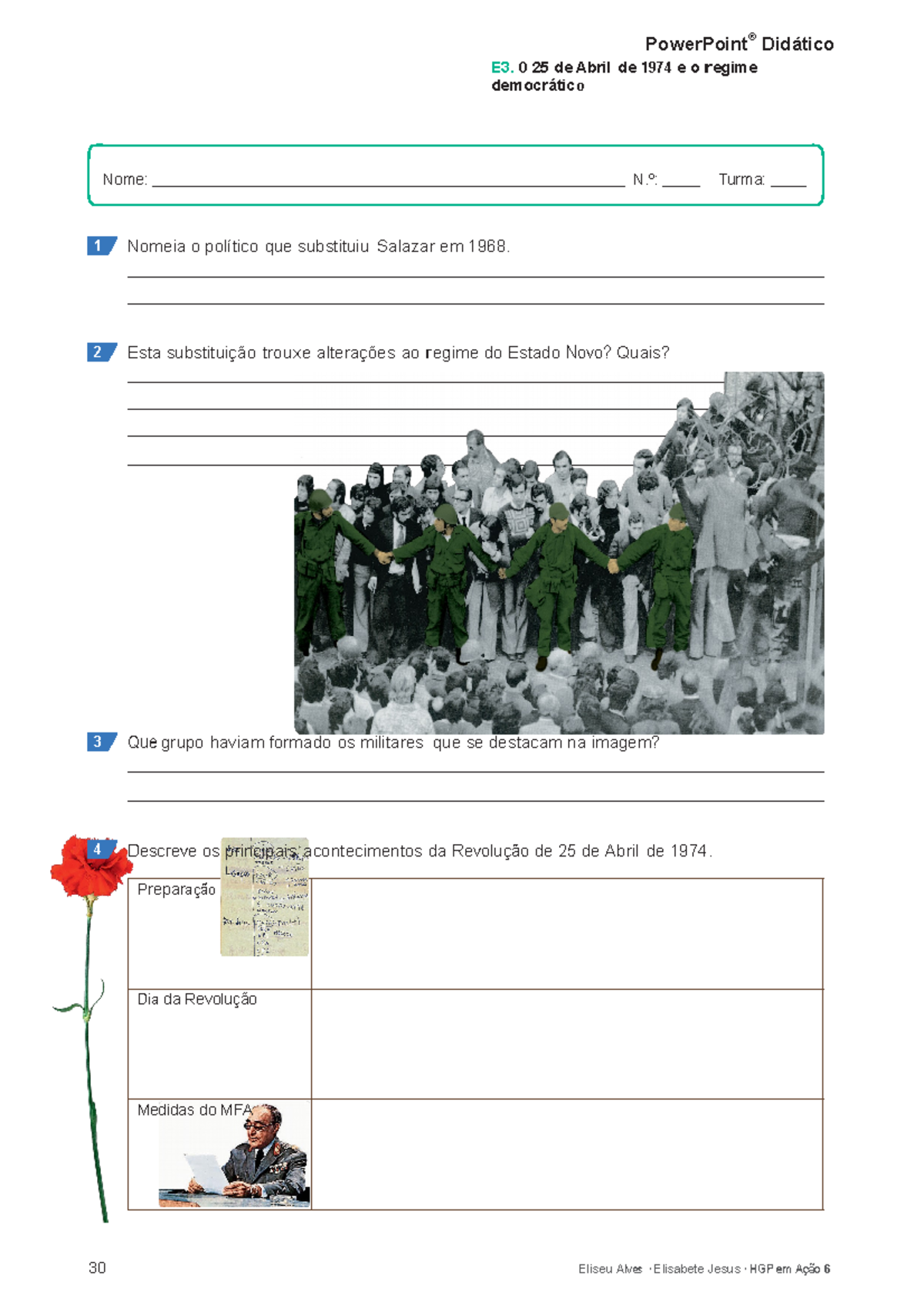 Hgpa6 ficha ppt e3 - Ficha de exploração PowerPoint ® Didático E3. O 25 ...