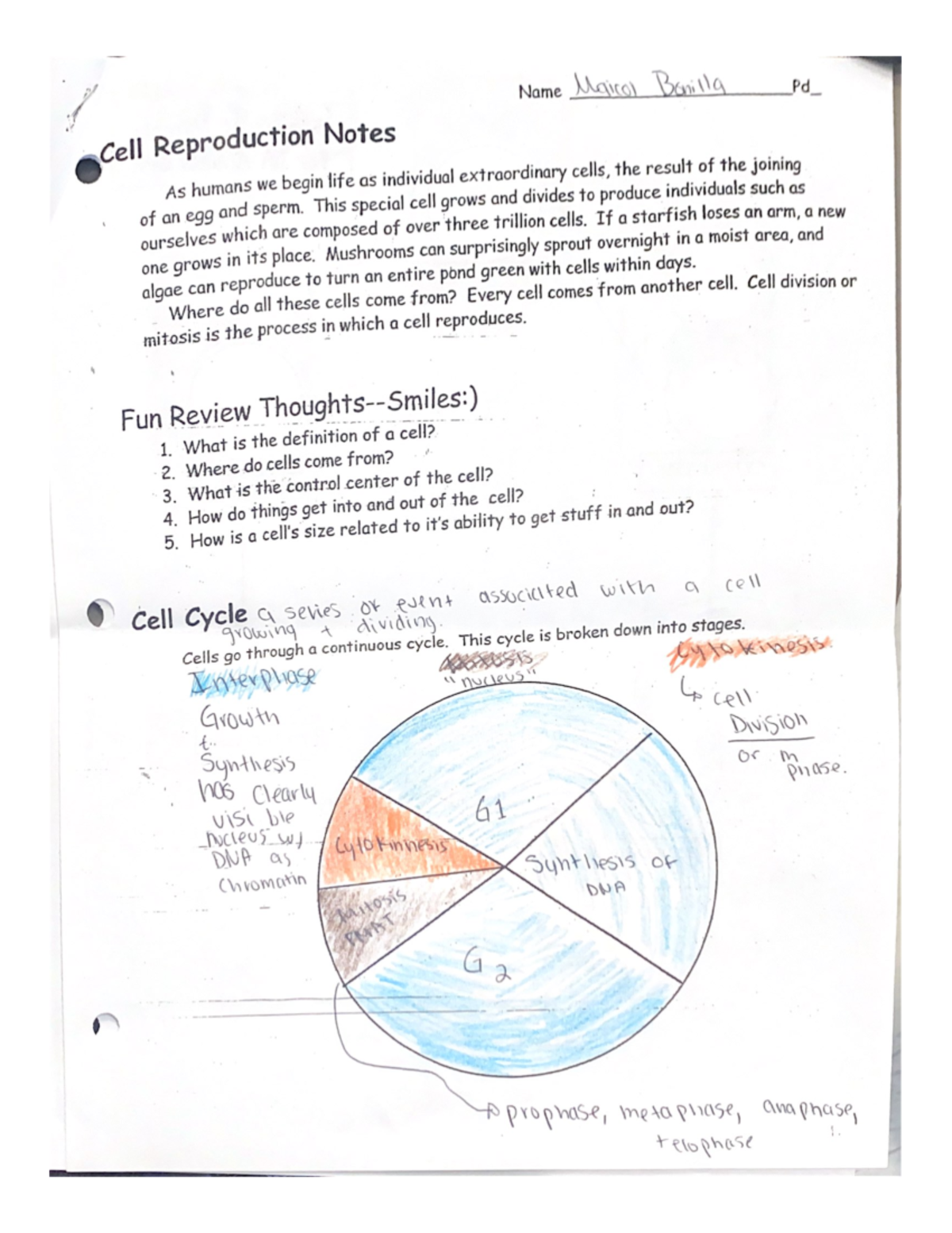 Cell Reproduction Notes - BIO 427 - Studocu