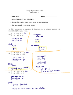 Math 1050 Final Exam - Practice Materials - College Algebra MATH 1050 Final Exam Review Problems ...