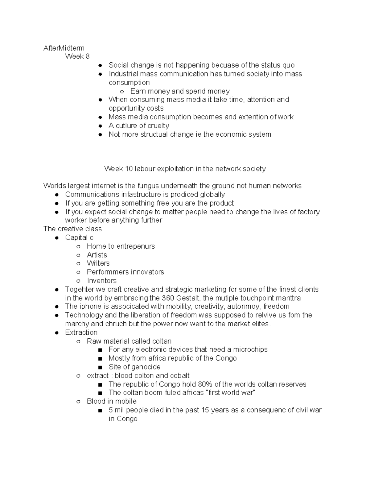 After midterm lectures - AfterMidterm Week 8 Social change is not happening becuase of the ...