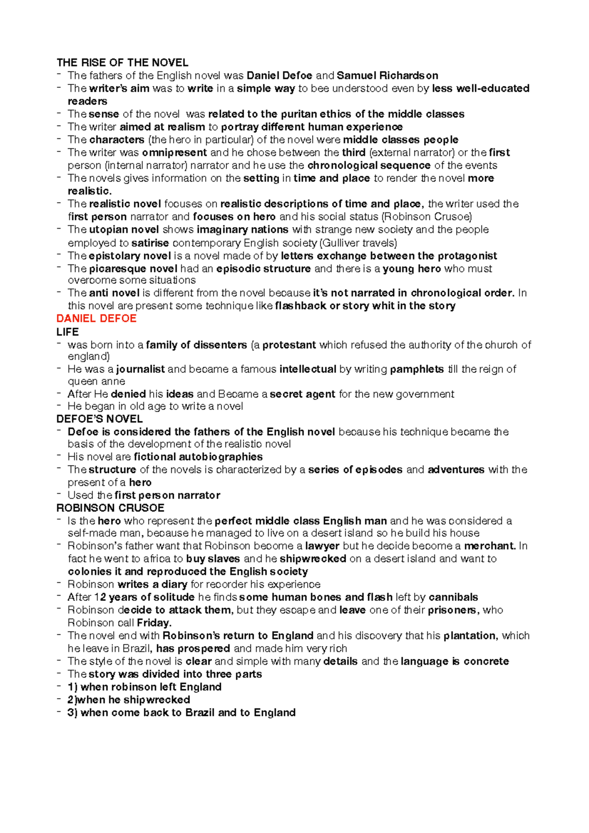 Inglese Defoe E Swift - il riassunto è molto completo, ed essenziale. contiene la vita, le opere ...