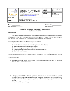 Laboratory 4 - This will give you ideas on performance tasks that you ...
