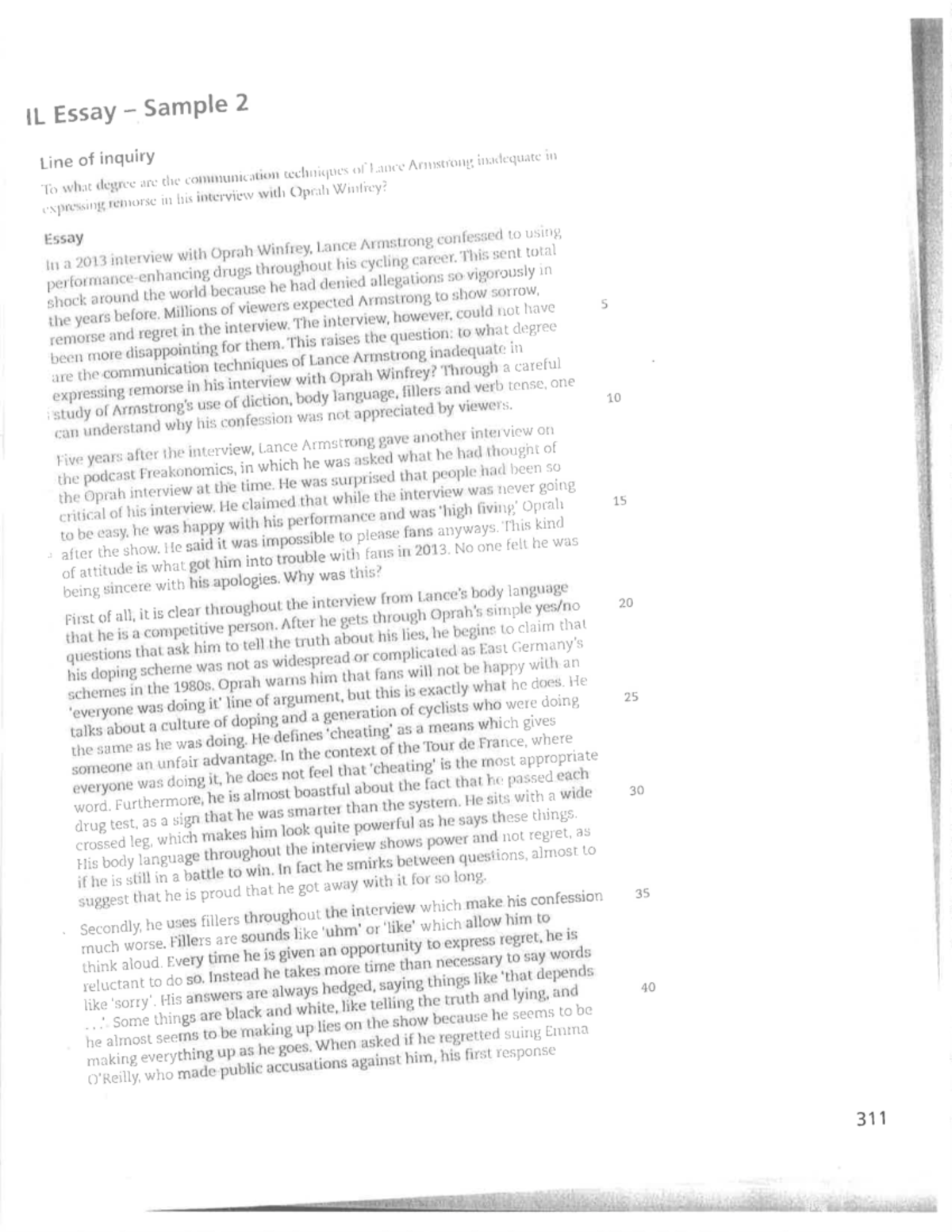 Armstrong essay - book - Studocu