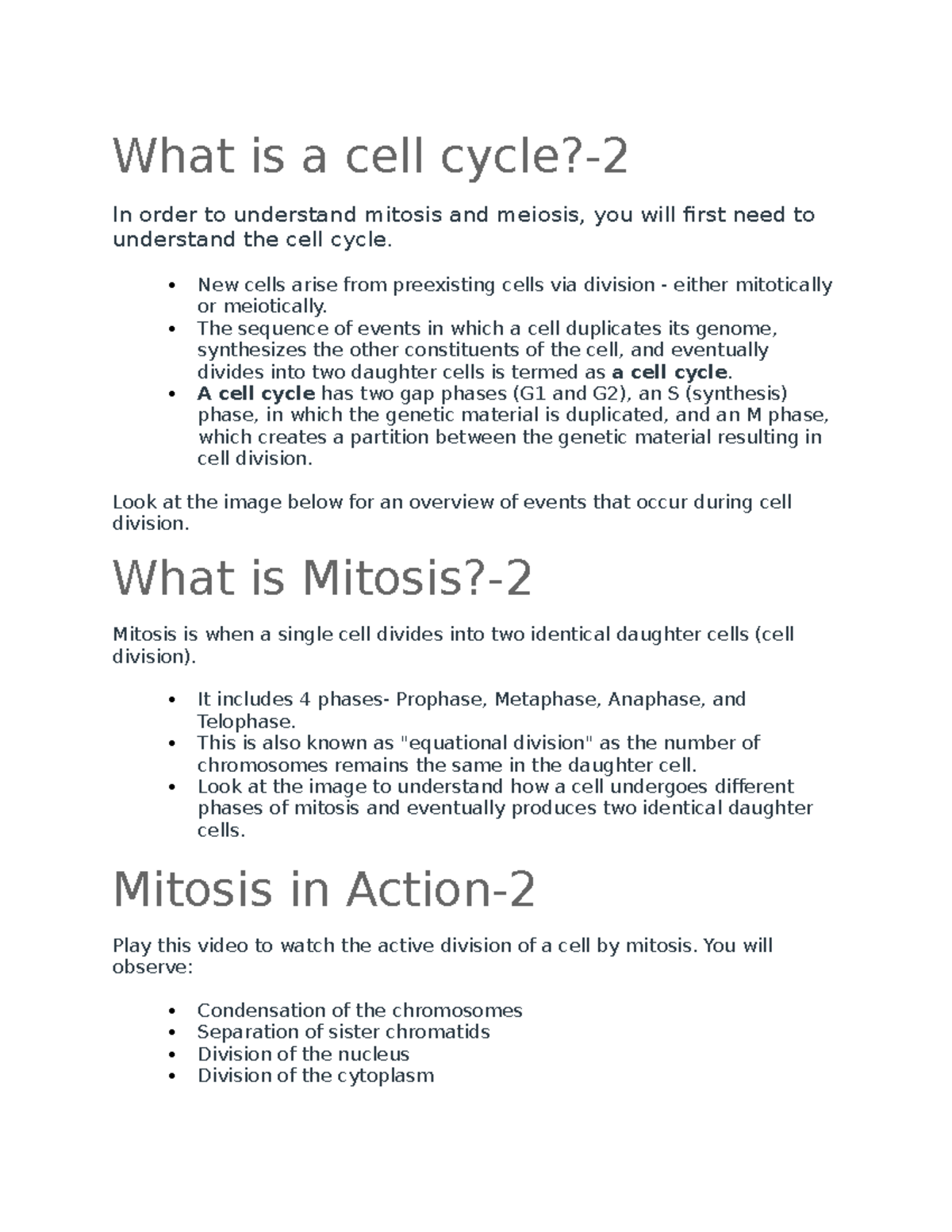 Module 2 Notes - Cell Division & Chemical Nature of Genes - What is a ...