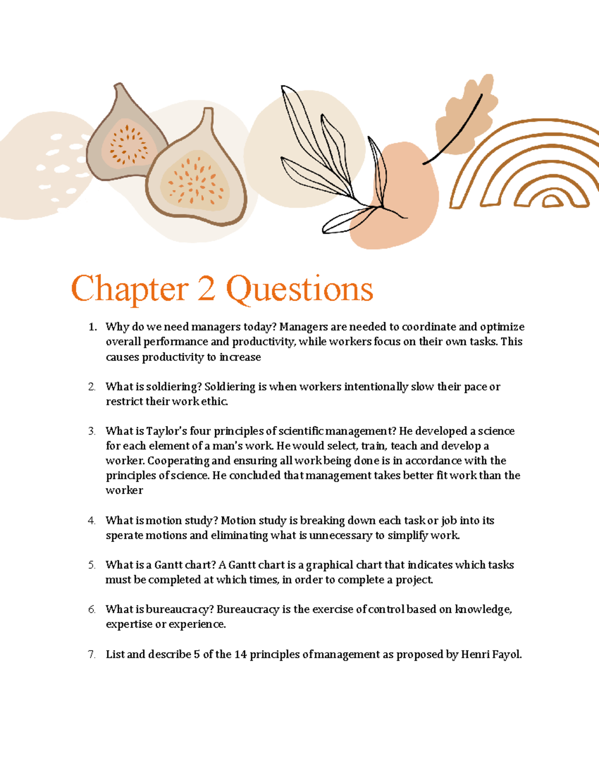BUSM 20 Ch 2 Questions.docx - Chapter 2 Questions Why do we need managers today? Managers are ...