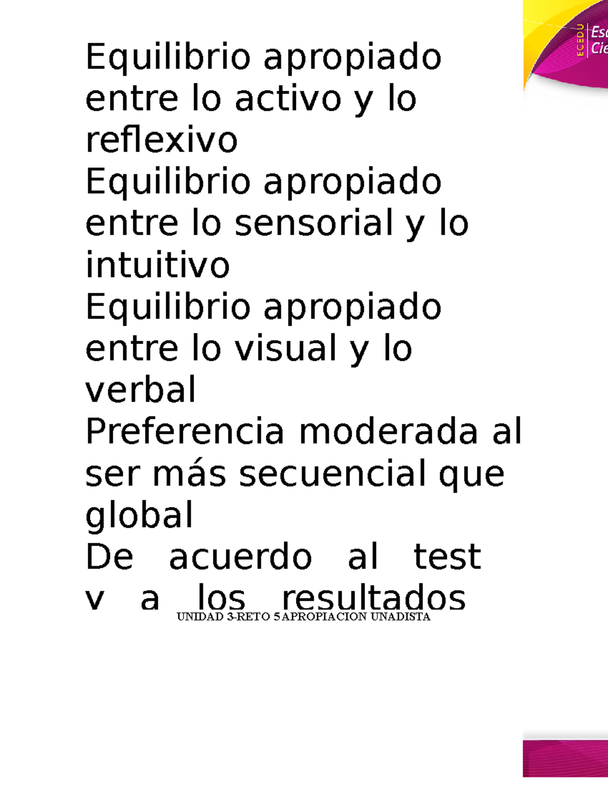 RETO5- Catedraunadista- Sandra DIAZ - Equilibrio apropiado entre lo ...